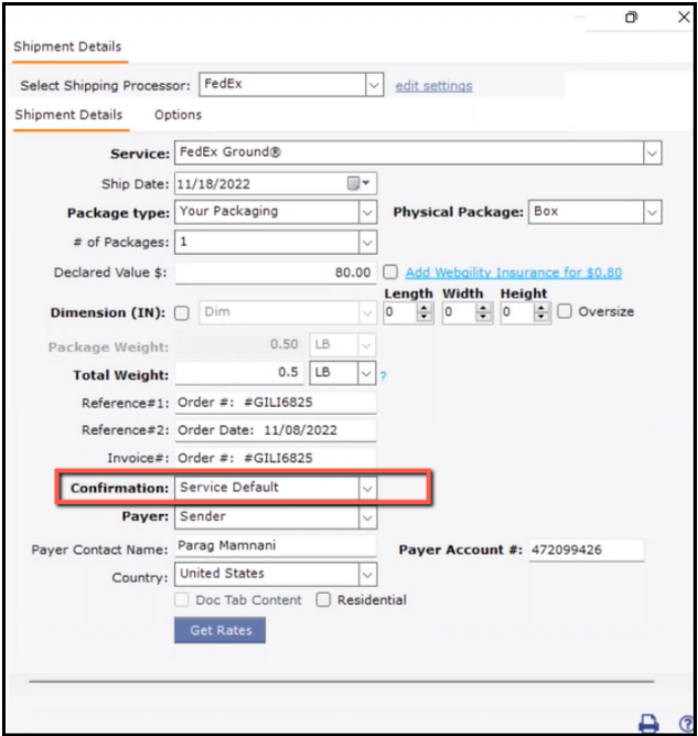 Shipping: The Requested Option is Unavailable with the Selected Service